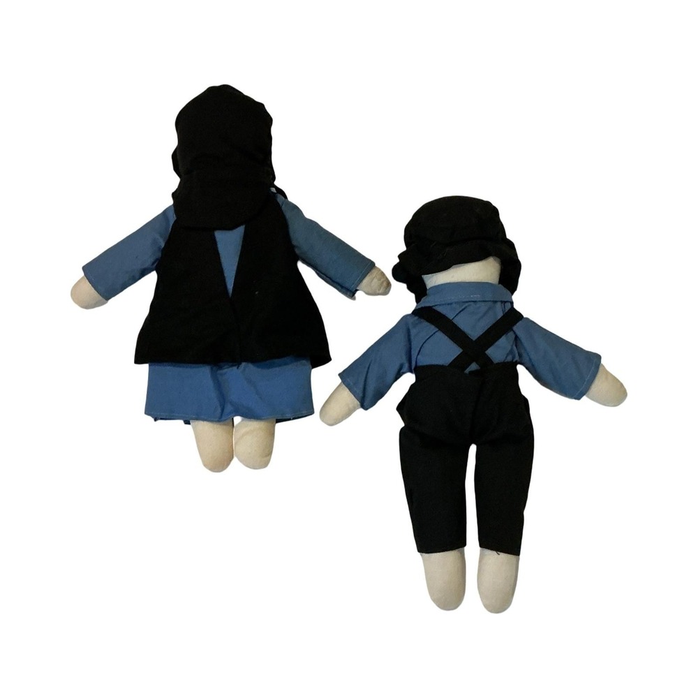 Other | Vintage 11 Inch Amish Rag Dolls Pair Faceless Handmade Folk Art ...
